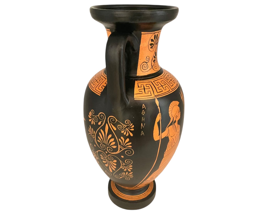 Athena & Hermes Red-Figure Greek Amphora 31cm – ifigeneiaceramics
